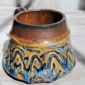 Volcano Mug Mountain Mug Conical Coffee Cup Blue Flowing Water Mug ...