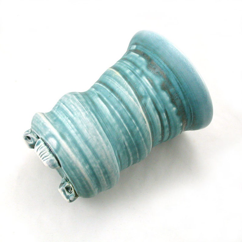 Ceramic Vase Kitchen Utensil Container Blue Pottery Vase - Etsy