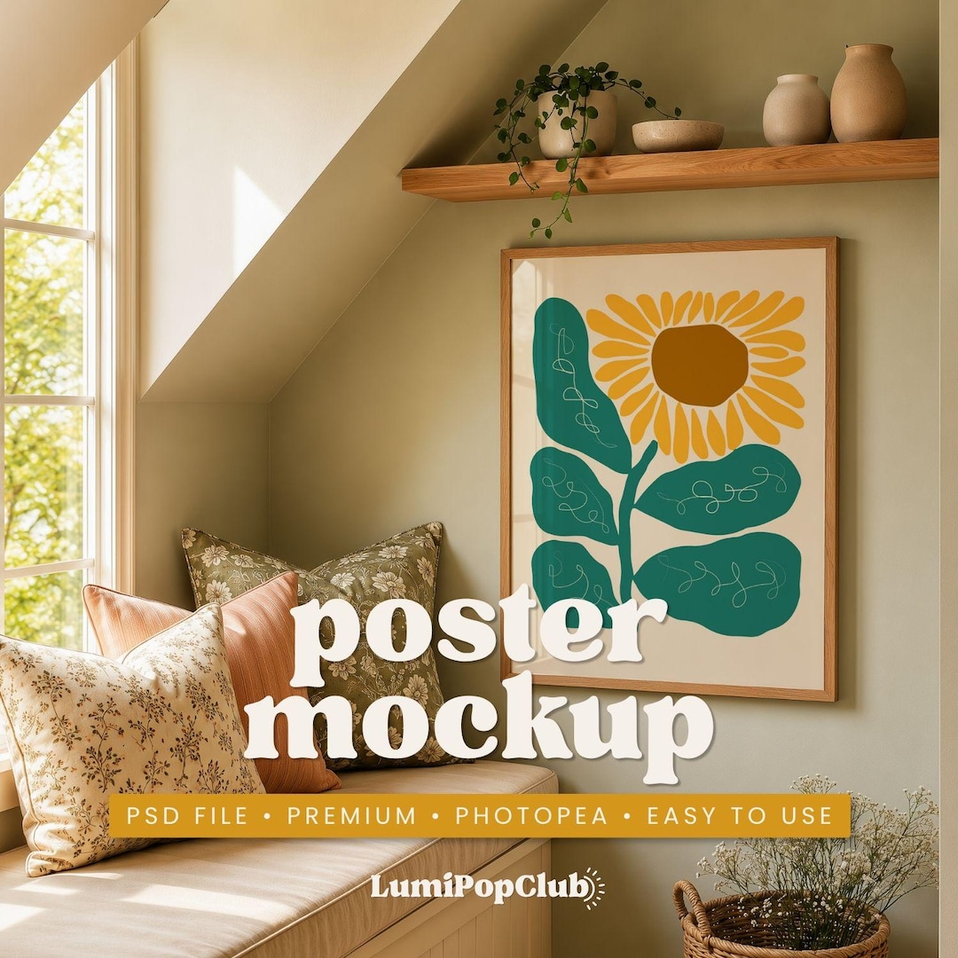 Vertical Wooden Frame Mockup: Minimal Wall Art Display (digital ...
