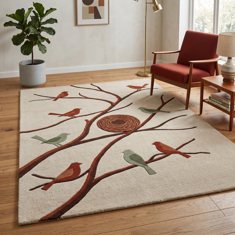 Tree Branch Wool Rug - Etsy