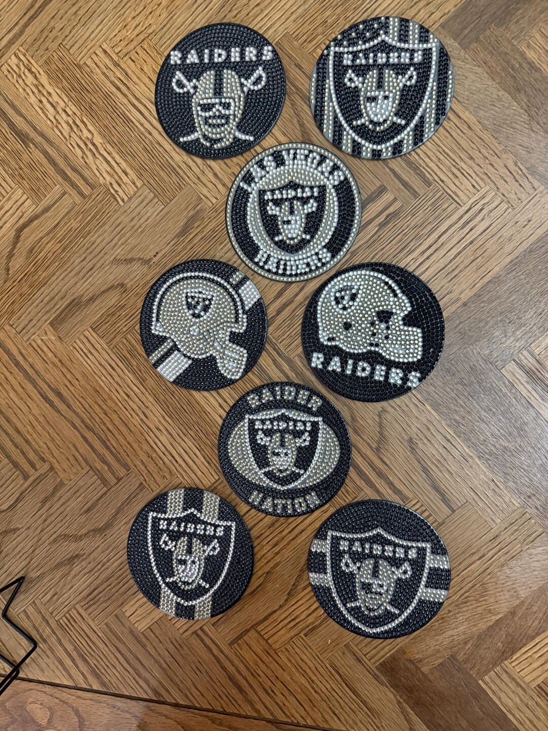 Finished 5D Diamond Painting , 8 Las Vegas Raiders Coaster Set With ...