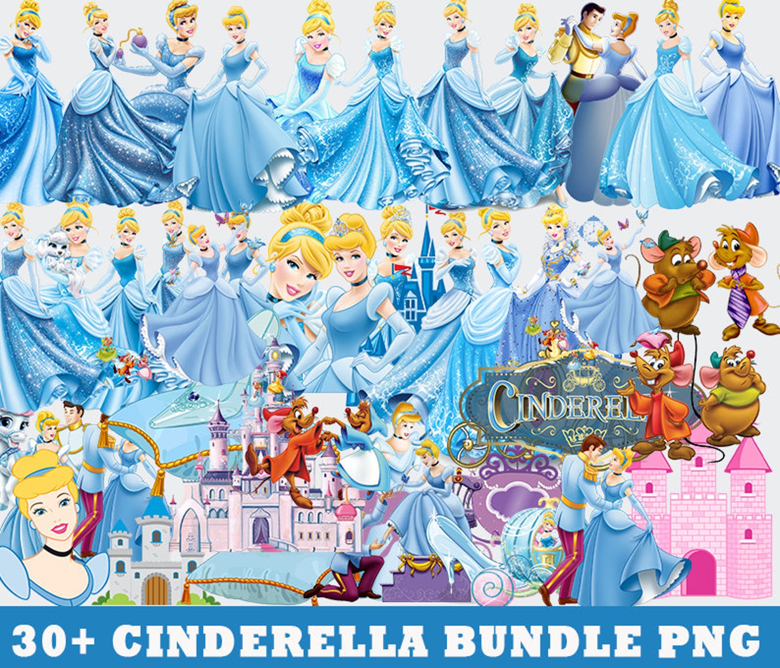Cinderella Princess , 30 PNG Bundle Cinderella Alphabet Png, Free ...