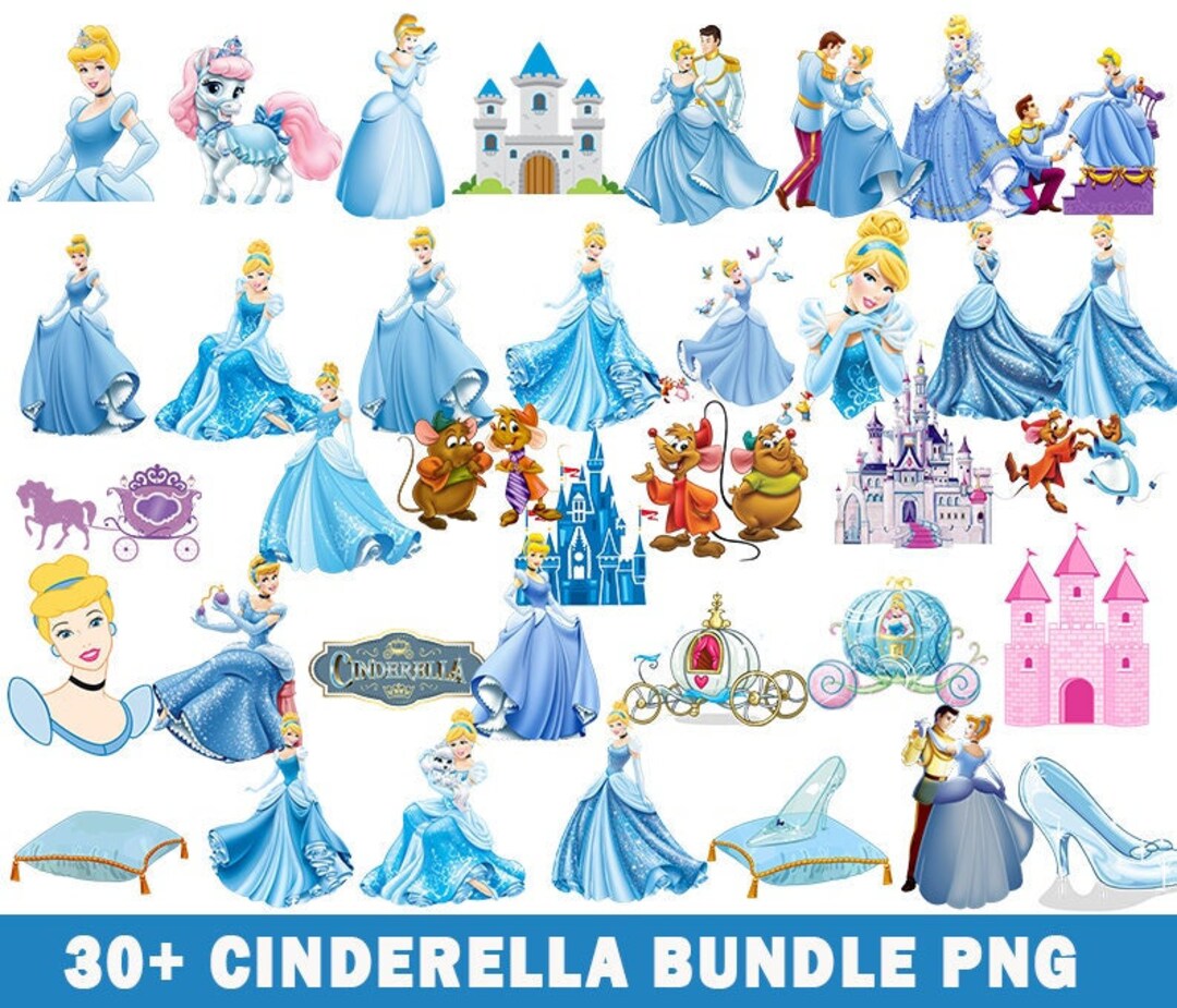 30 PNG Bundle Cinderella Princess , Cinderella Alphabet Png, Free ...