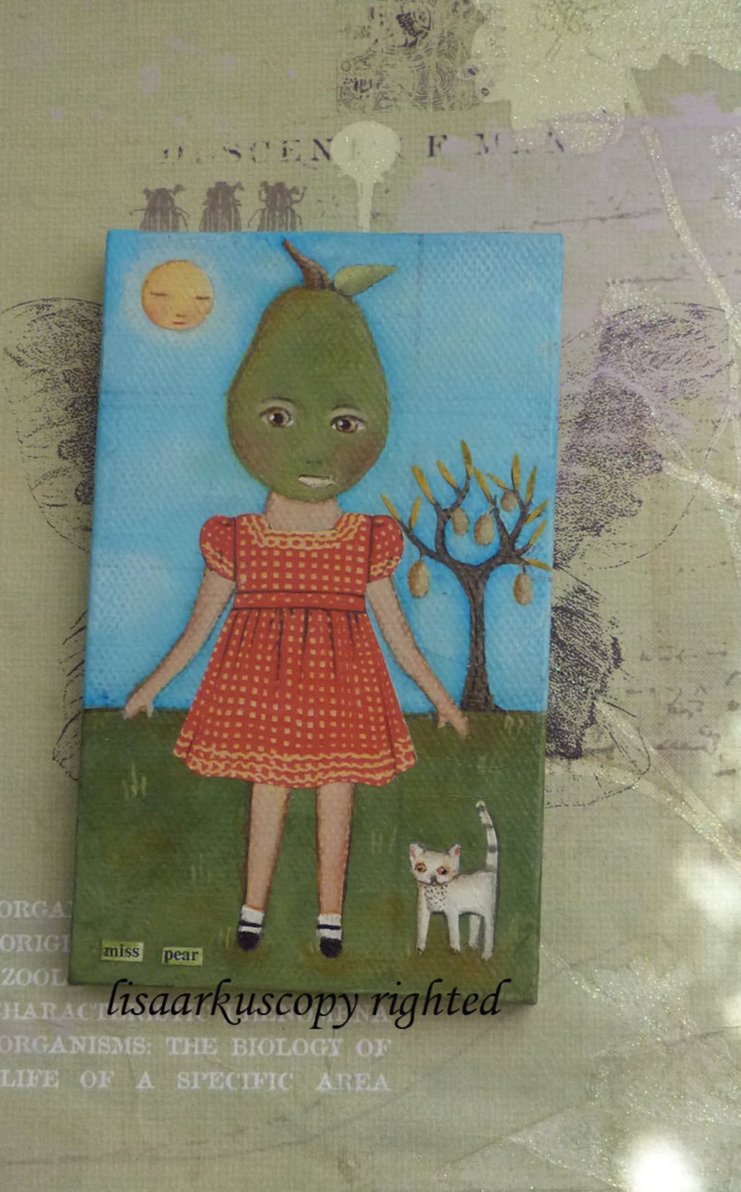 Original Miss Pear Lady Painting Lisa Arkus Ships Free - Etsy