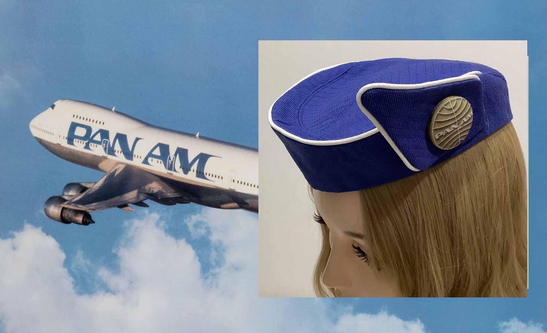 Reproduction PAN AM STEWARDESS Hat Flight Attendant Airlines Costume - Etsy