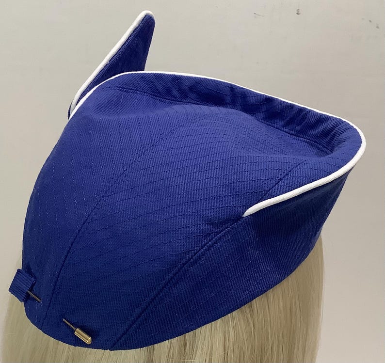 Reproduction PAN AM Stewardess Hat Royal Blue Flight Attendant Airline ...