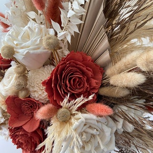 Sola Wood Flower Bridal Bouquet | Rust & Ivory Bouquet Boho Bridal ...