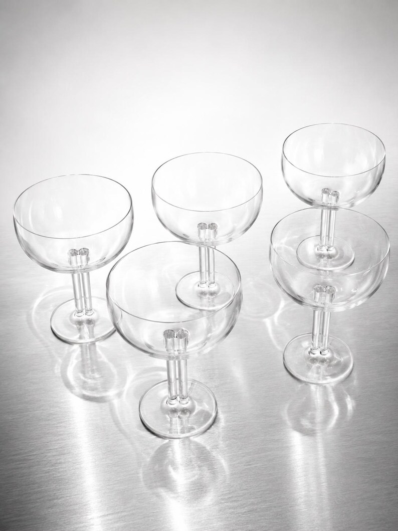 Rosenthal Studio-line Cupola Set of 5 Coupe Glasses | Mario Bellini ...
