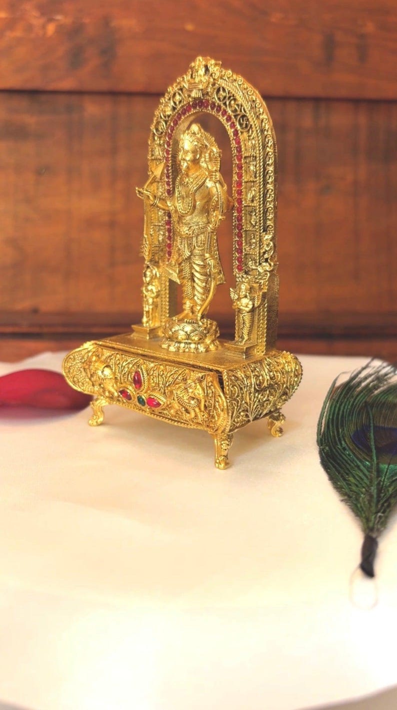 Lord Ram Prabhavali Kumkum Box | Ram Darbar Arch Gold Ruby Sindoor USA ...