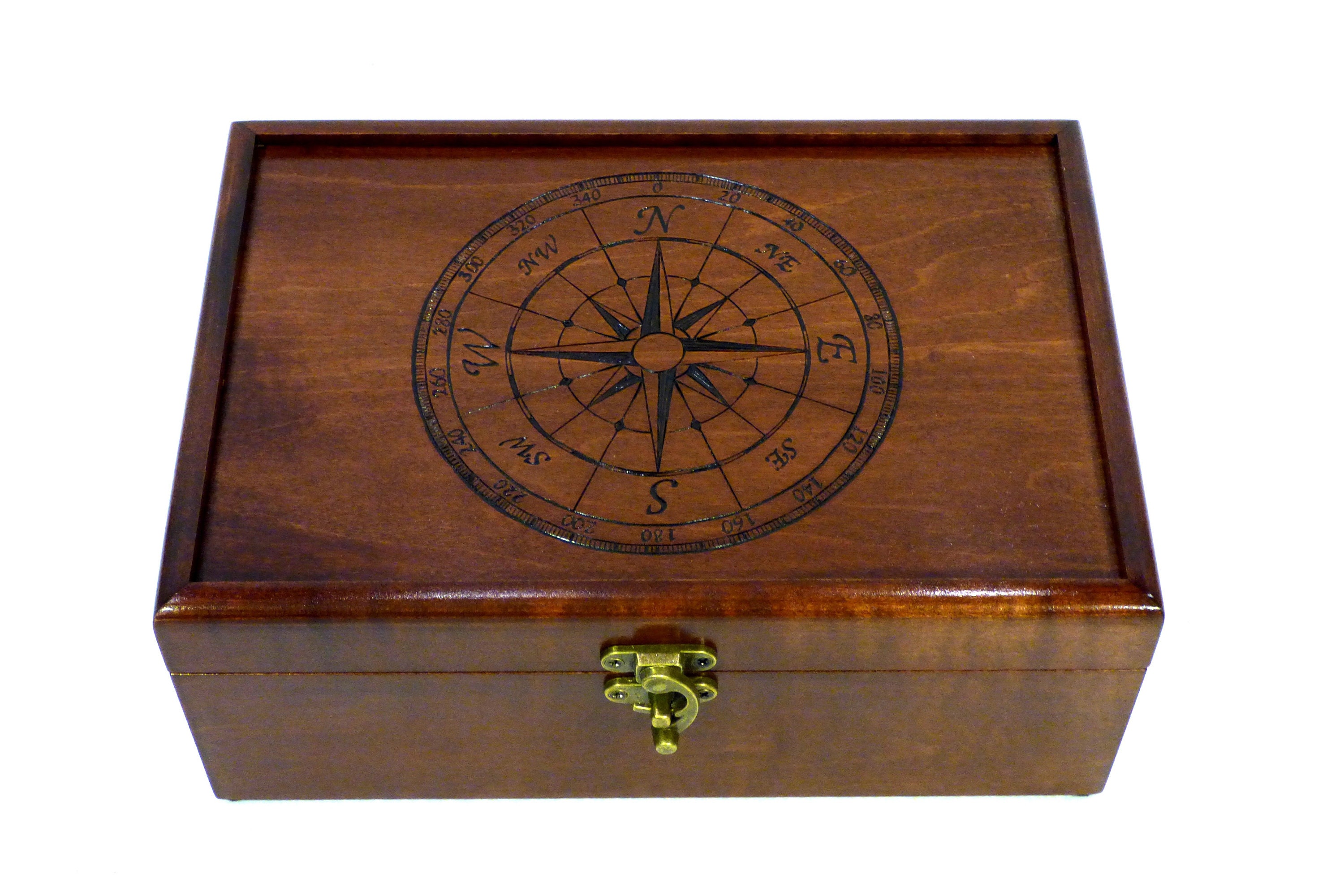 Navigator's Compass Keepsake Box: Custom Wooden Box for Valet Box ...