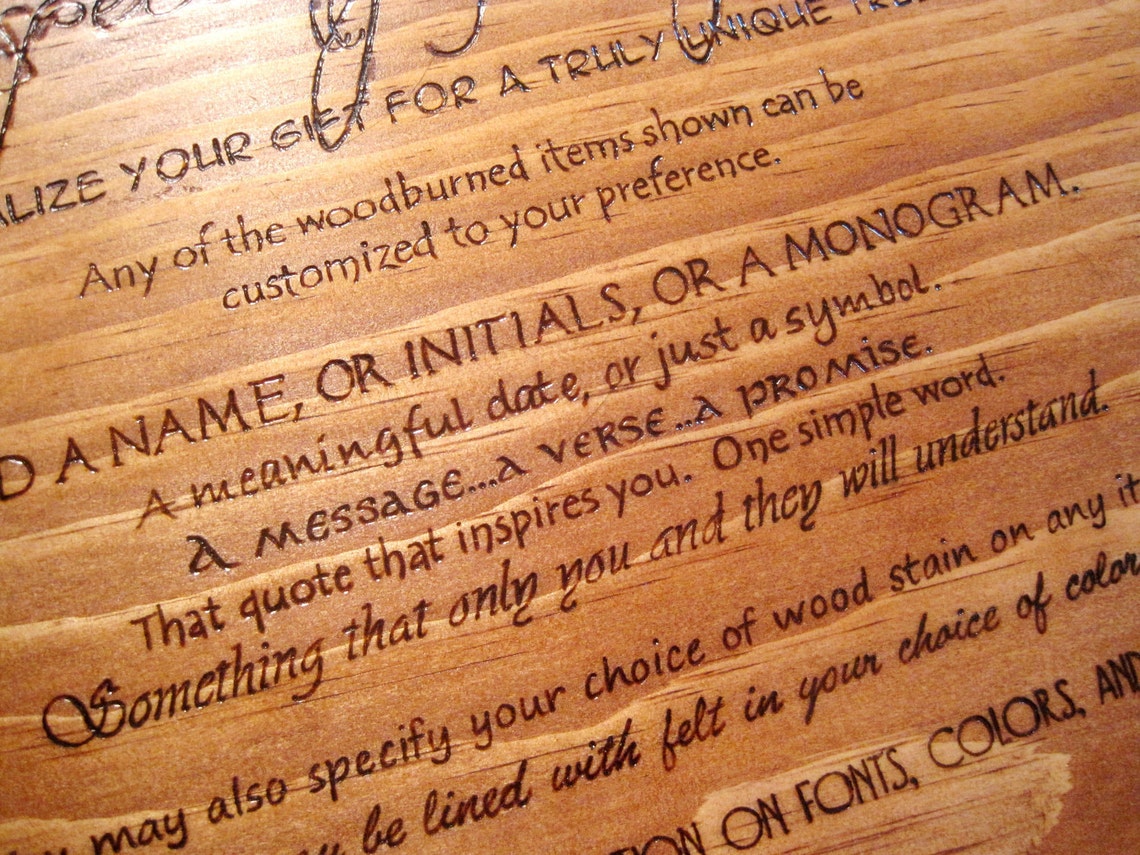 Personalized Inscription for Memory Box, Jewelry Box, Wedding Box ...