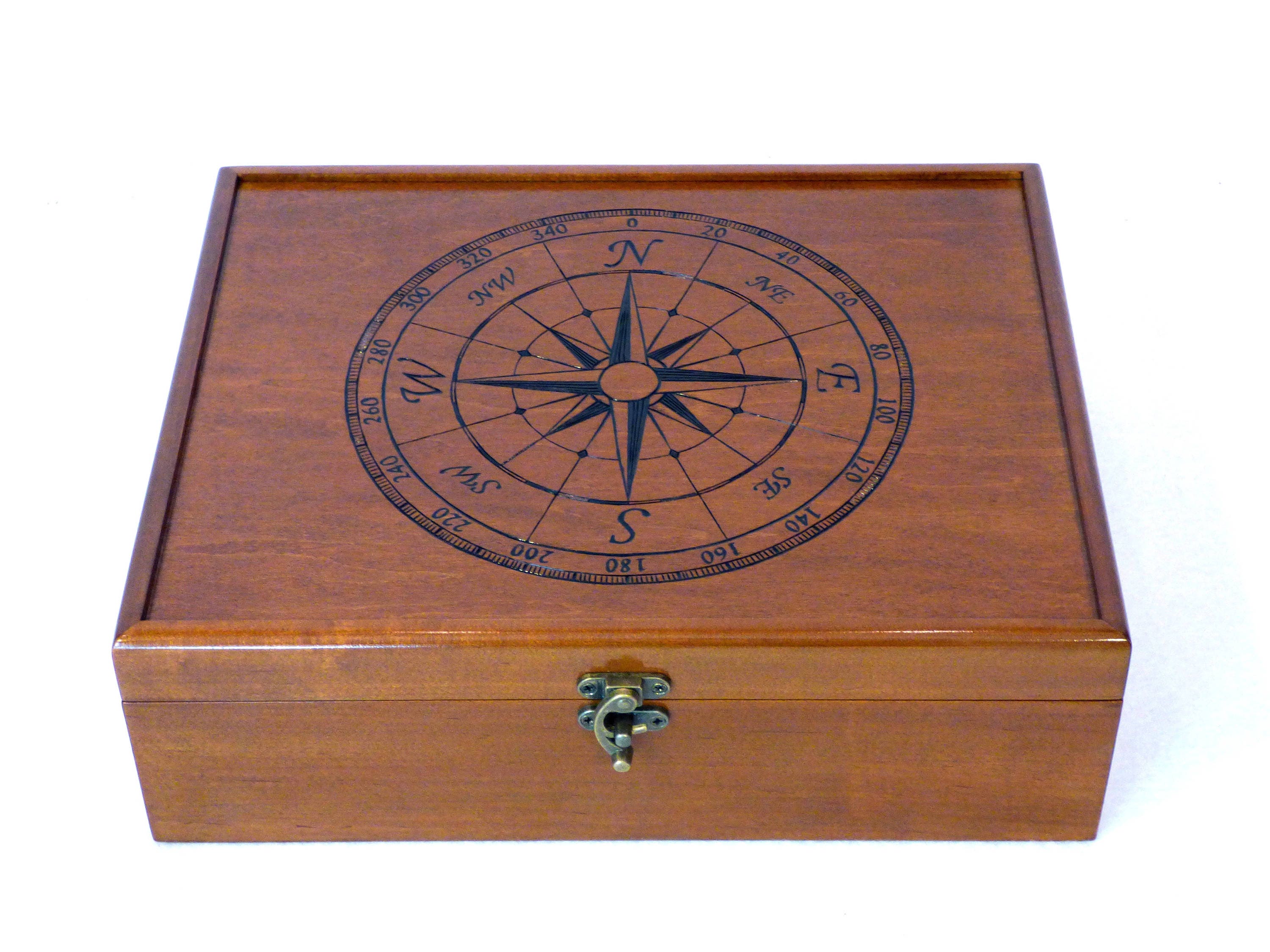 Navigator's Compass Keepsake Box: Custom Wooden Box for Valet Box ...
