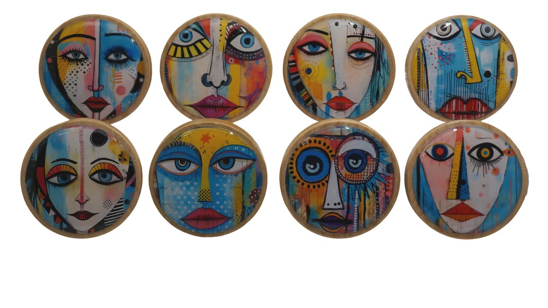 Funky Faces, Whimsical, Cabinet Handles, Furniture Drawer Knobs, Round ...