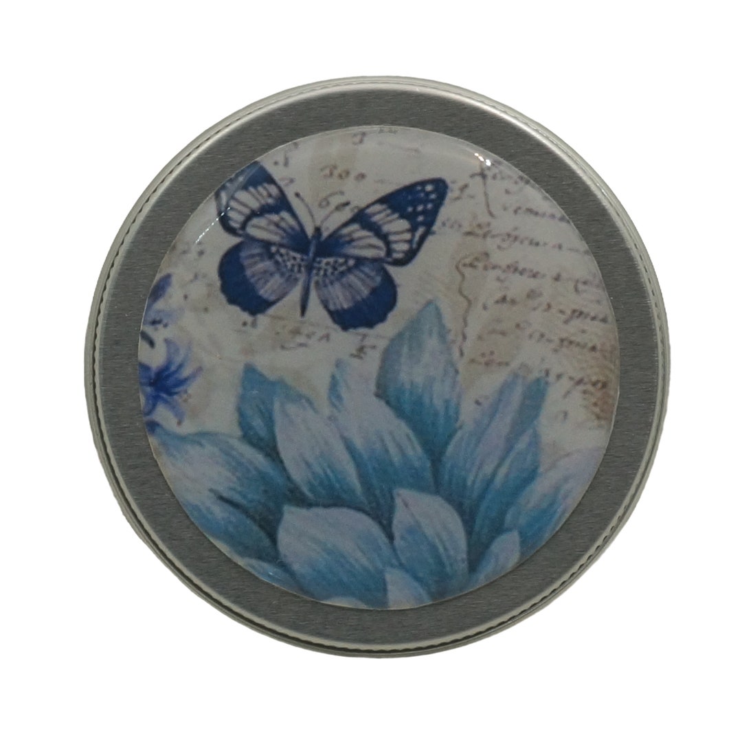 50ml Tin, Butterfly, Butterflies in Blue, 50ml Round Storage Tin ...