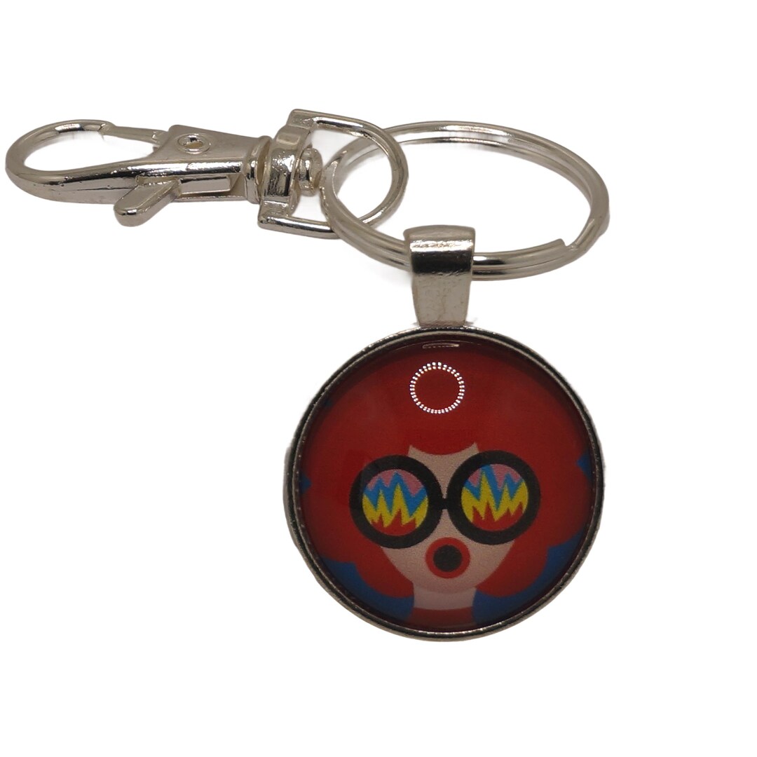 Funky Face With Glasses, Retro Funky Face, Bag Charm, Keyring, Keyring ...