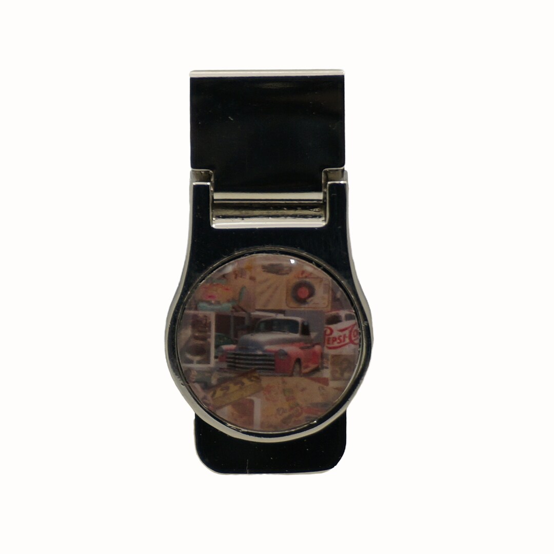 Vintage Collage, Vintage Truck, Stainless Steel Money Clip, Pocket ...