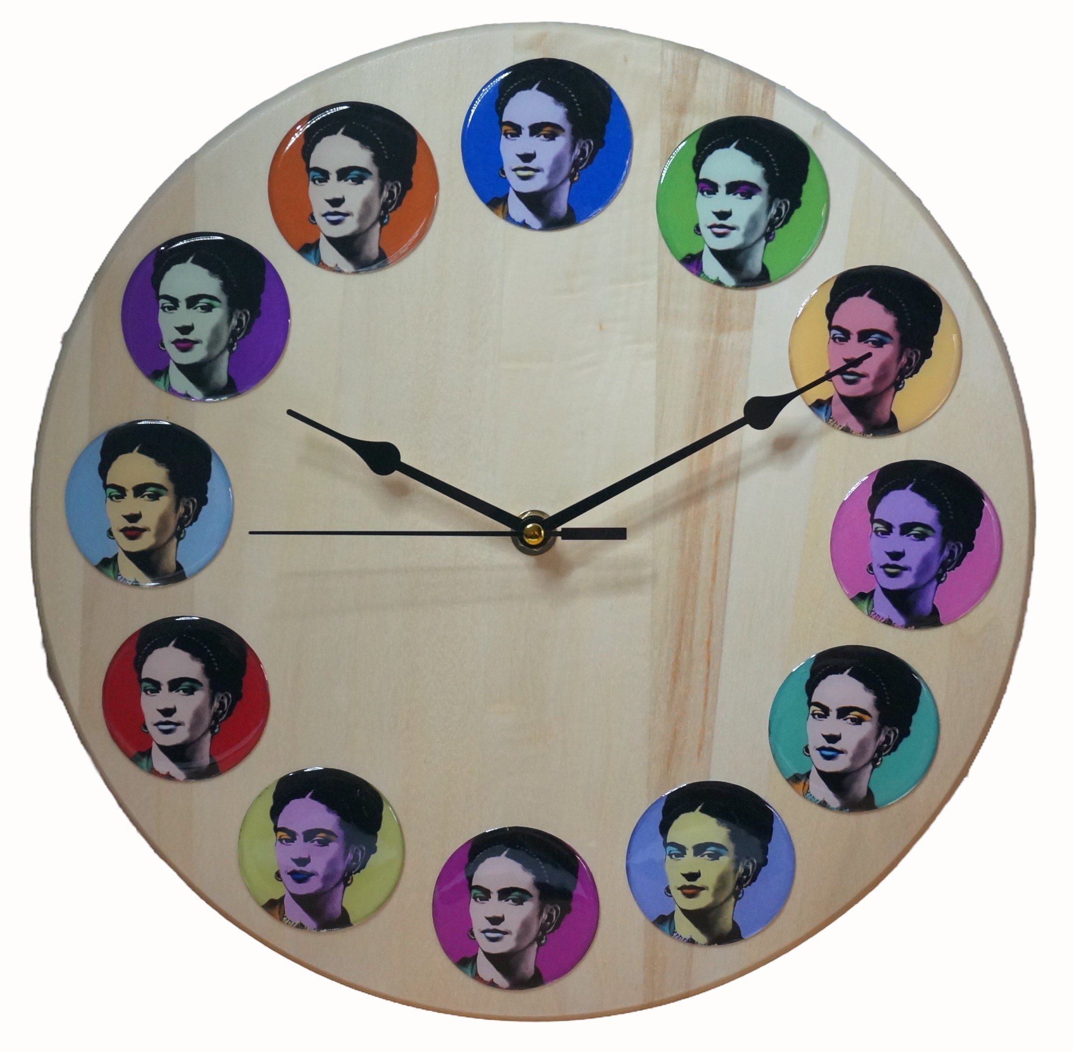 Retro Pop Art Frida Kahlo Wooden Clock Wall Clock 30cm - Etsy