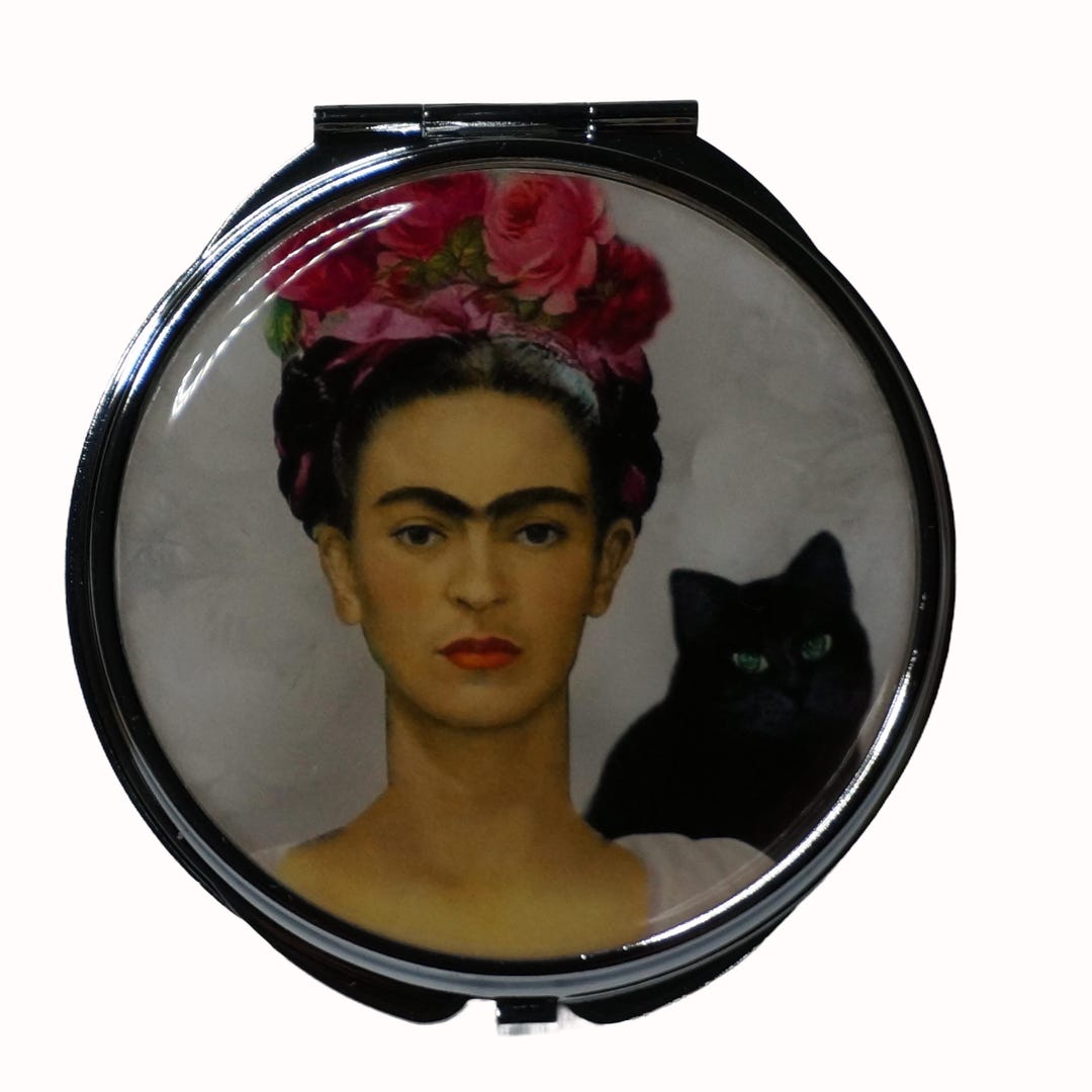 Frida Kahlo, Black Cat, Large Pill Box, Mirror, Medicine Case, Pill ...