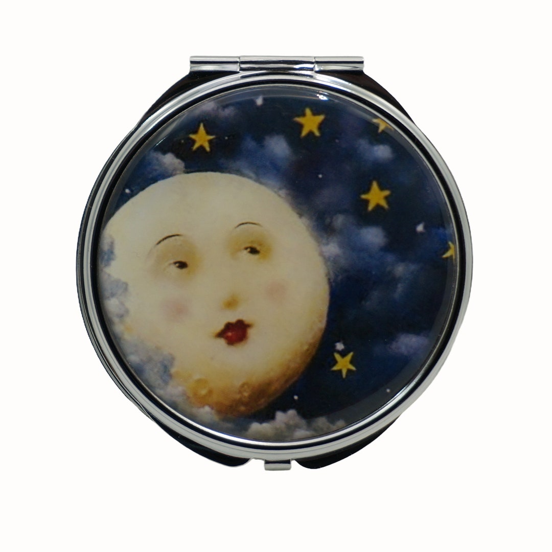 Moon Cute Moon Stars Large Pill Box Mirror Medicine Case - Etsy