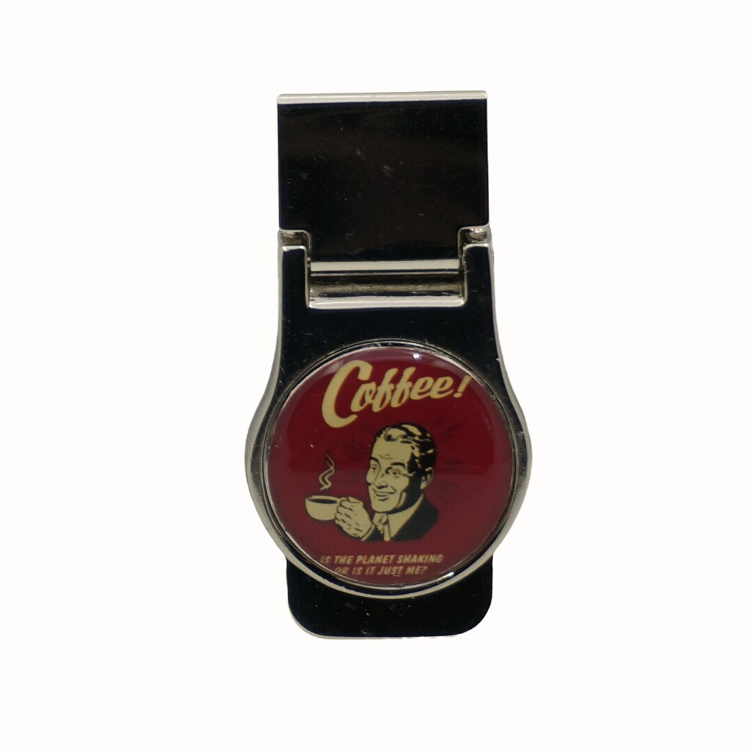 Vintage Humor, Coffee, Stainless Steel Money Clip, Pocket Money Holder ...