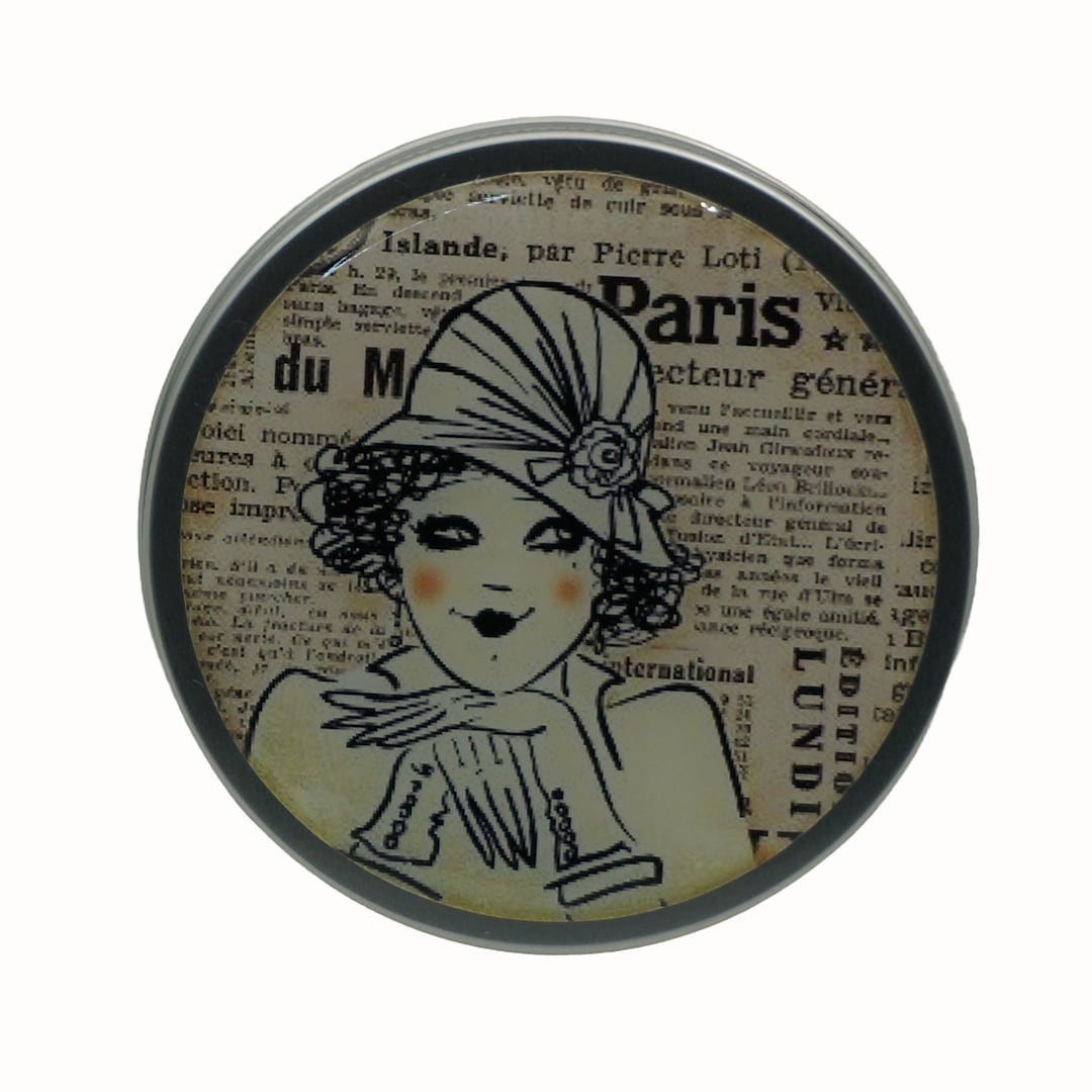100ml Tin, Paris, Art Deco, Woman, 100ml Round Screw Top Handmade ...