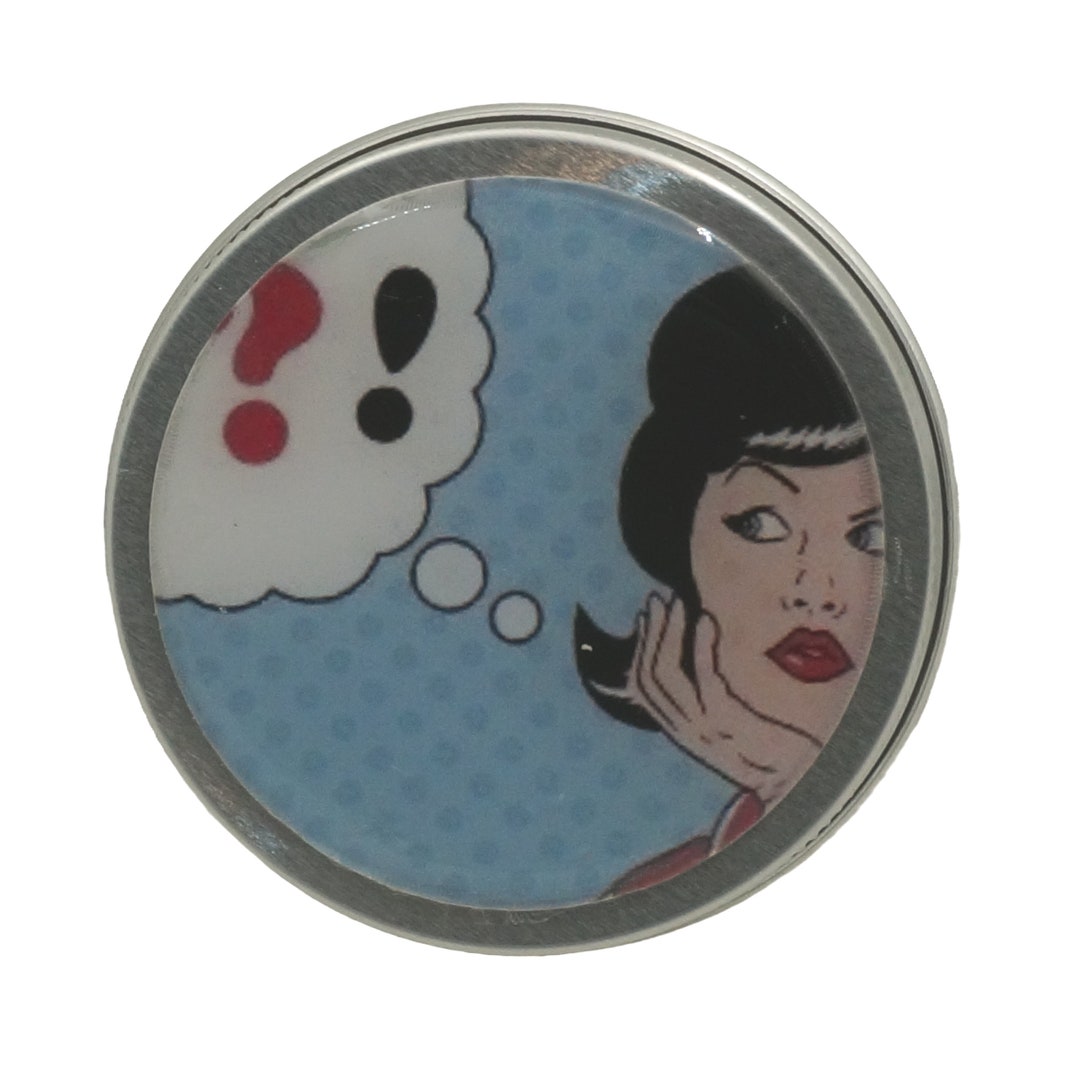 50ml Tin, Pop Art, Woman Thinking, Retro, 50ml Round Storage Tin ...