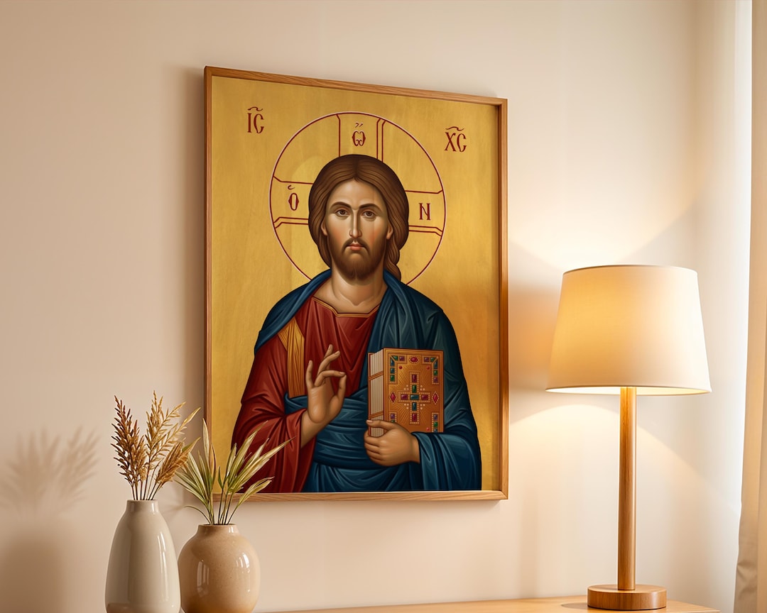 Christ Pantocrator Icon, Jesus Christ Print, Orthodox Wall Art - Etsy