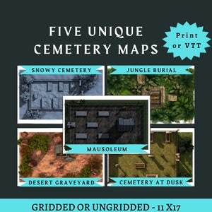 Dnd Printable Cemetery Maps Bundle Gridded & Ungridded Options for ...