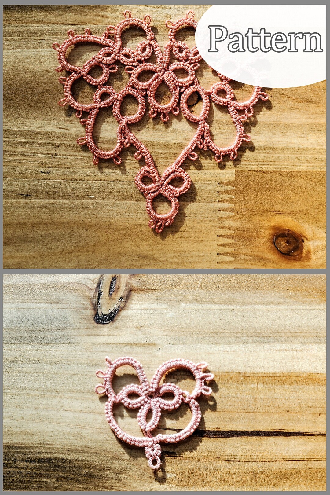 Pattern - Needle Tatting - Tatted Medallions or Hearts PDF Patterns ...