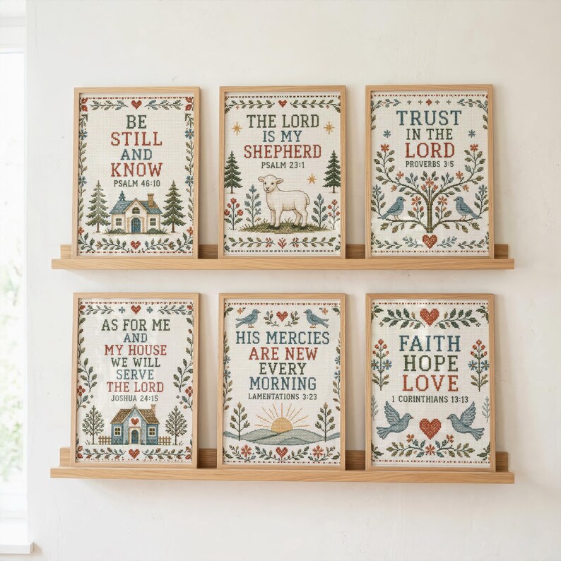 Faith-based Wall Art Set: Inspirational Bible Verse Prints (digital ...