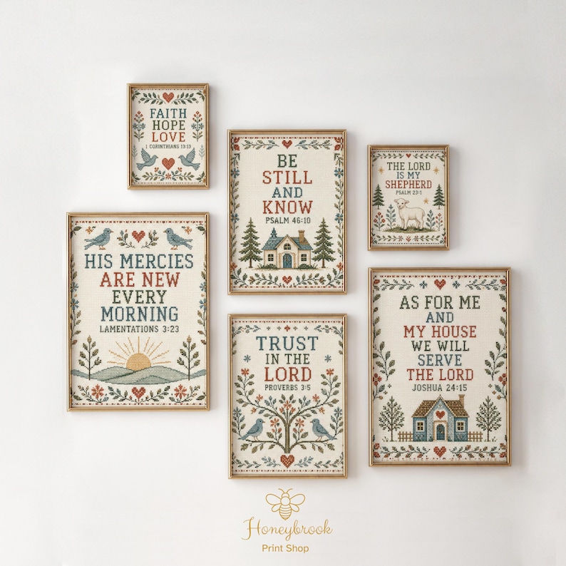 Faith-based Wall Art Set: Inspirational Bible Verse Prints (digital ...