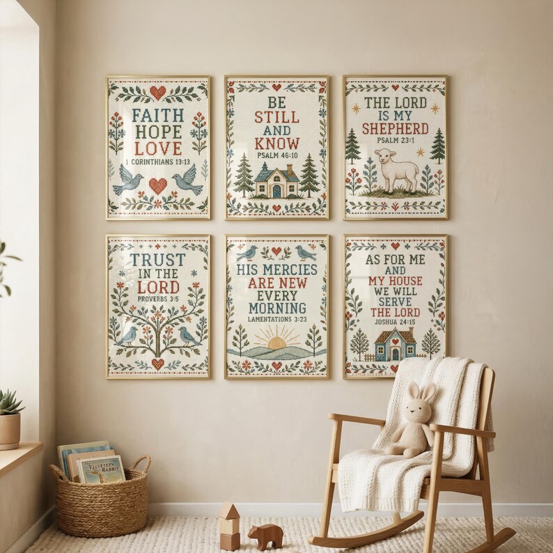 Faith-based Wall Art Set: Inspirational Bible Verse Prints (digital ...