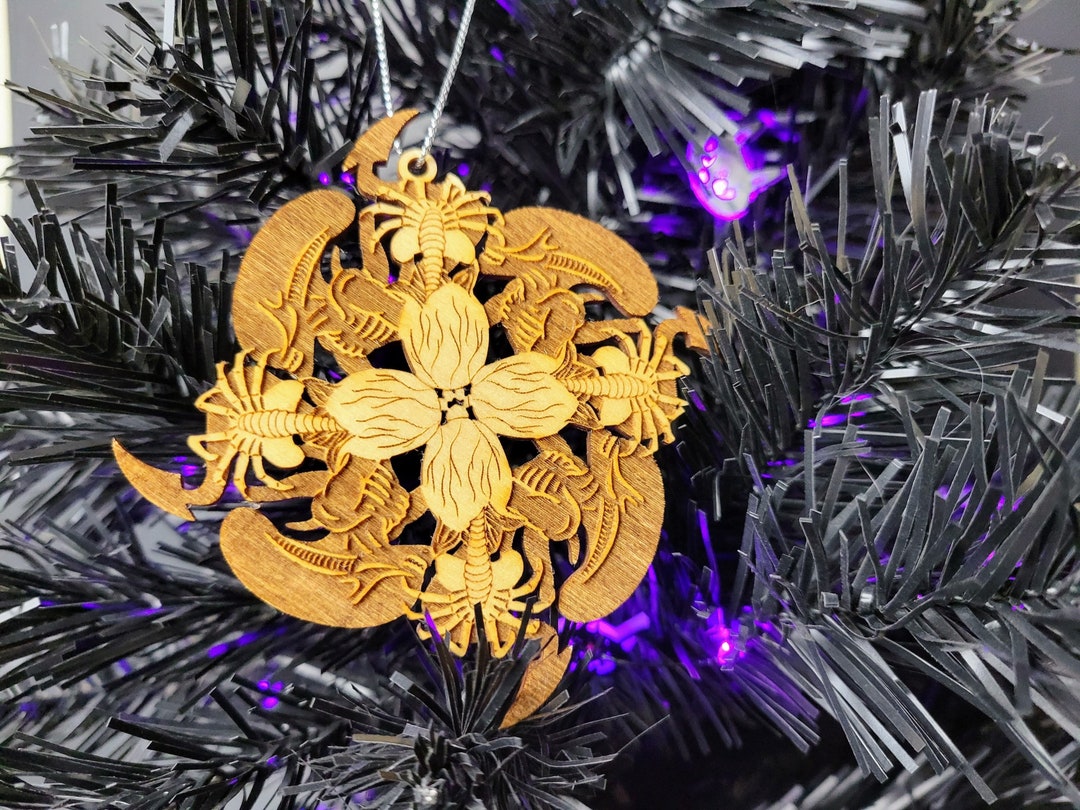 Alien Wooden Snowflake Horror Ornament - Etsy