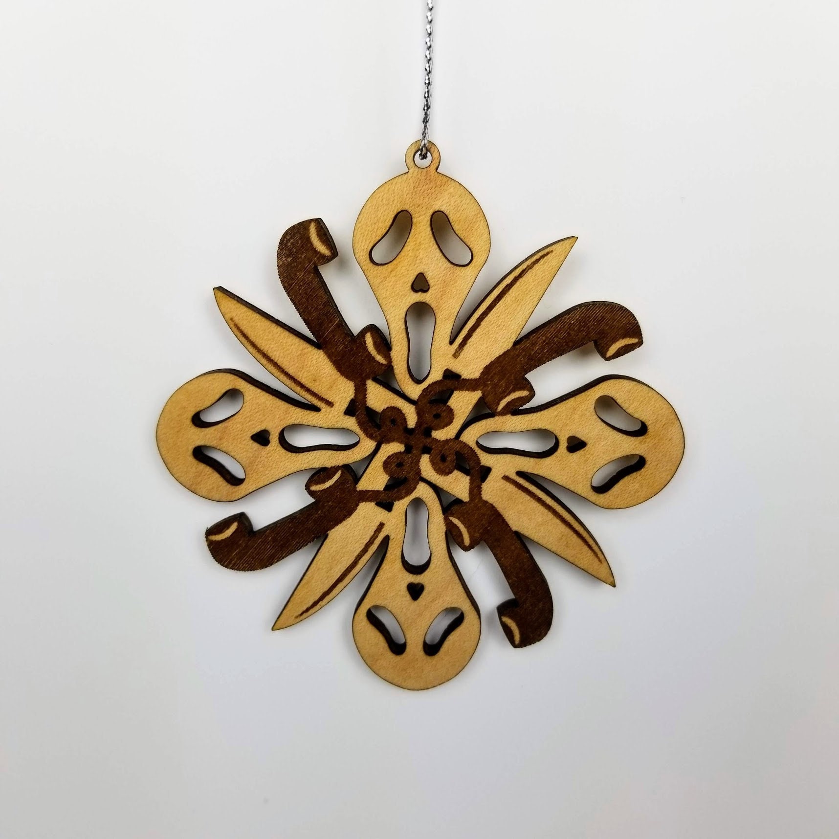 Scream Wooden Snowflake Horror Ornament | Etsy