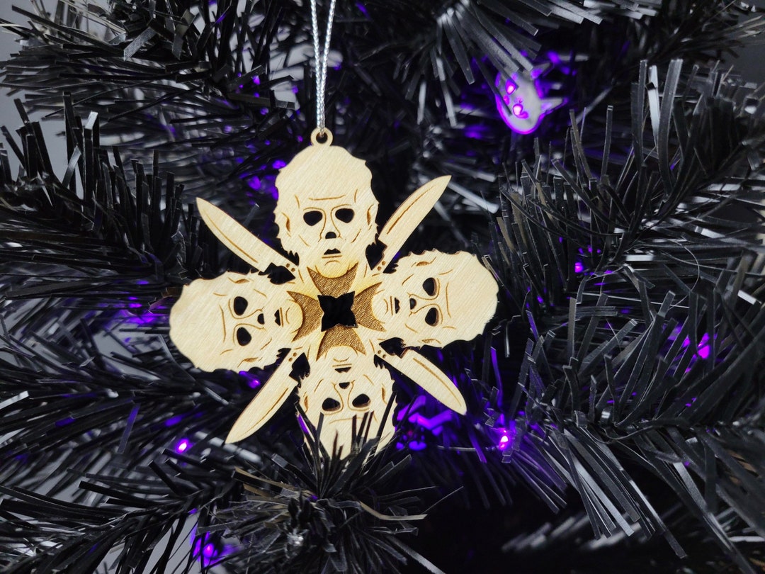 Halloween Wooden Snowflake Horror Ornament - Etsy
