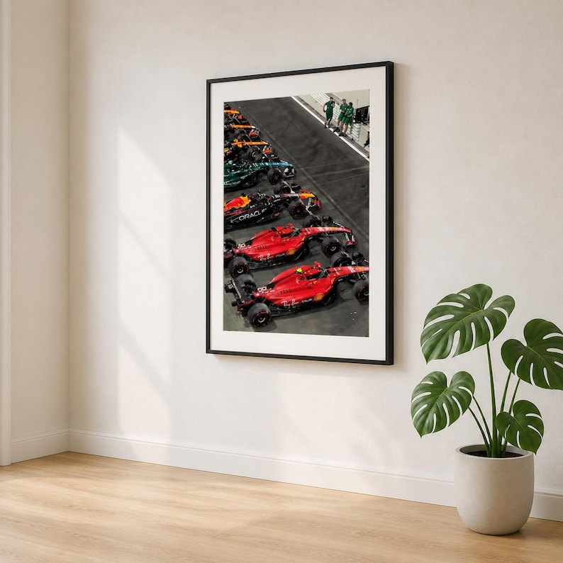 Formula 1 Starting Grid Poster | Modern F1 Grand Prix Canvas Art ...