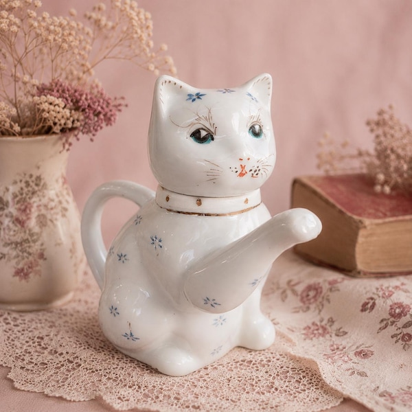 Vintage Lucky Cat Teapot - Etsy