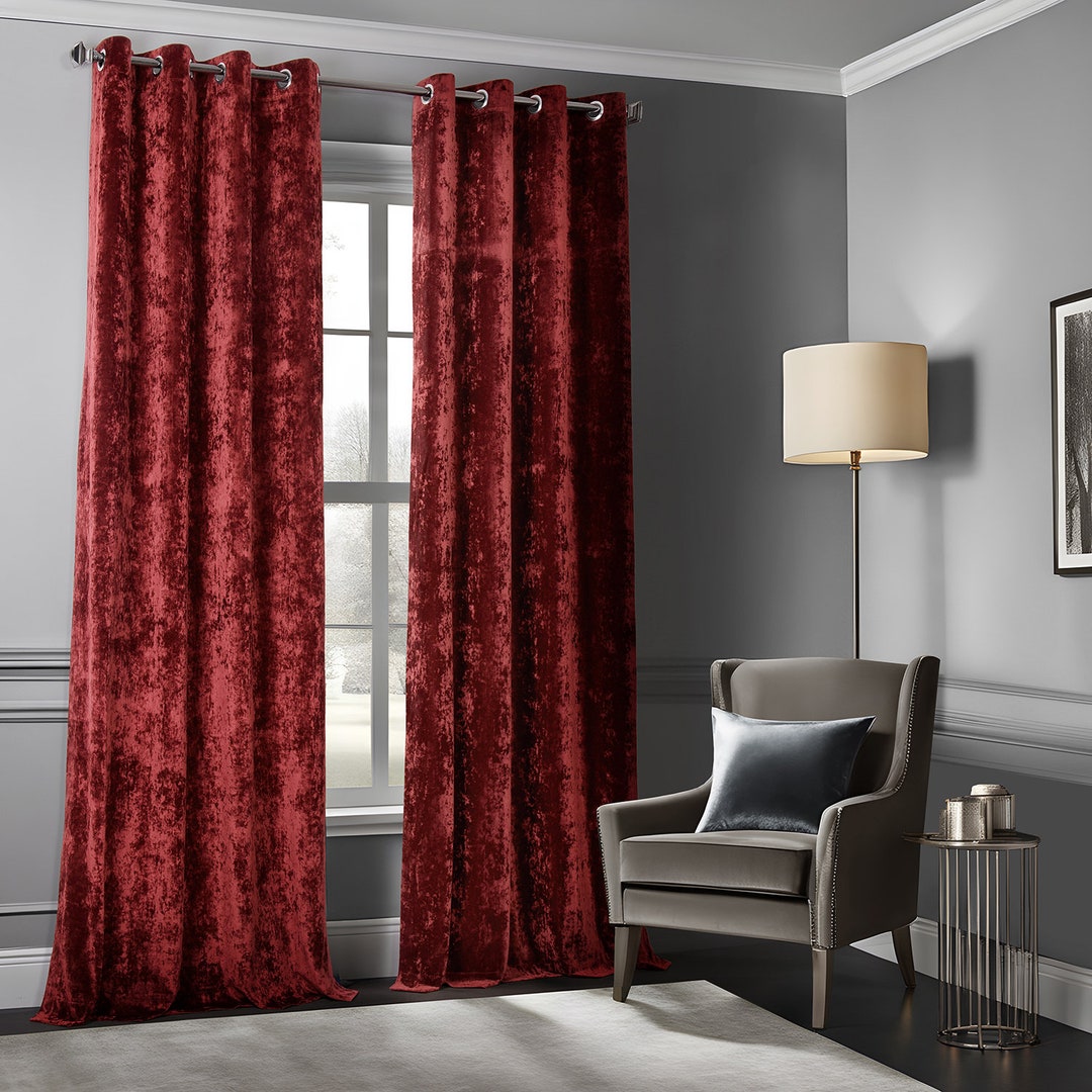 Ruby Red Lush Crush Curtains,single Panel Window Curtains, Room ...