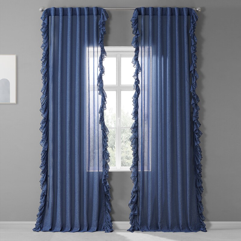 Linen Ruffle Curtains - Etsy