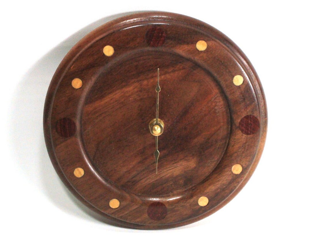 Walnut Wall Clock With Padauk and Maple - Etsy
