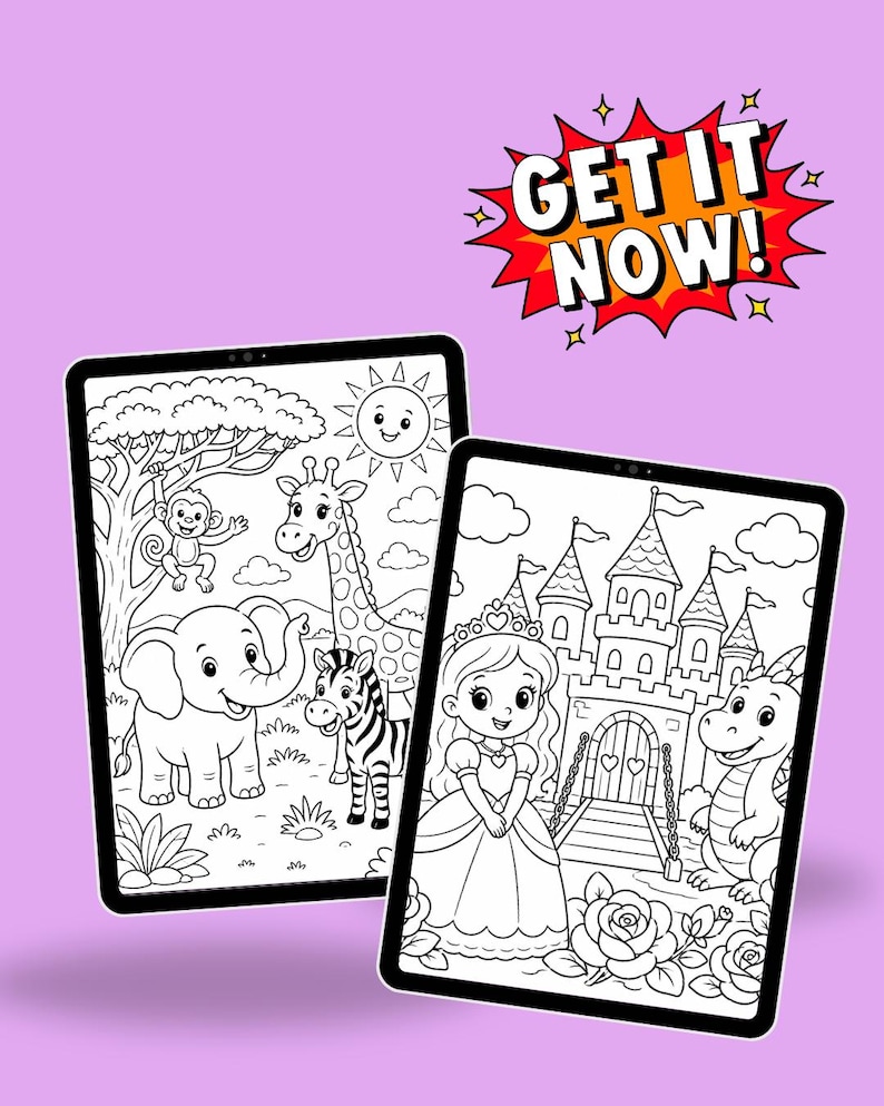 Coloring Book for Children (15 Pages) | PDF, ZIP File - Etsy