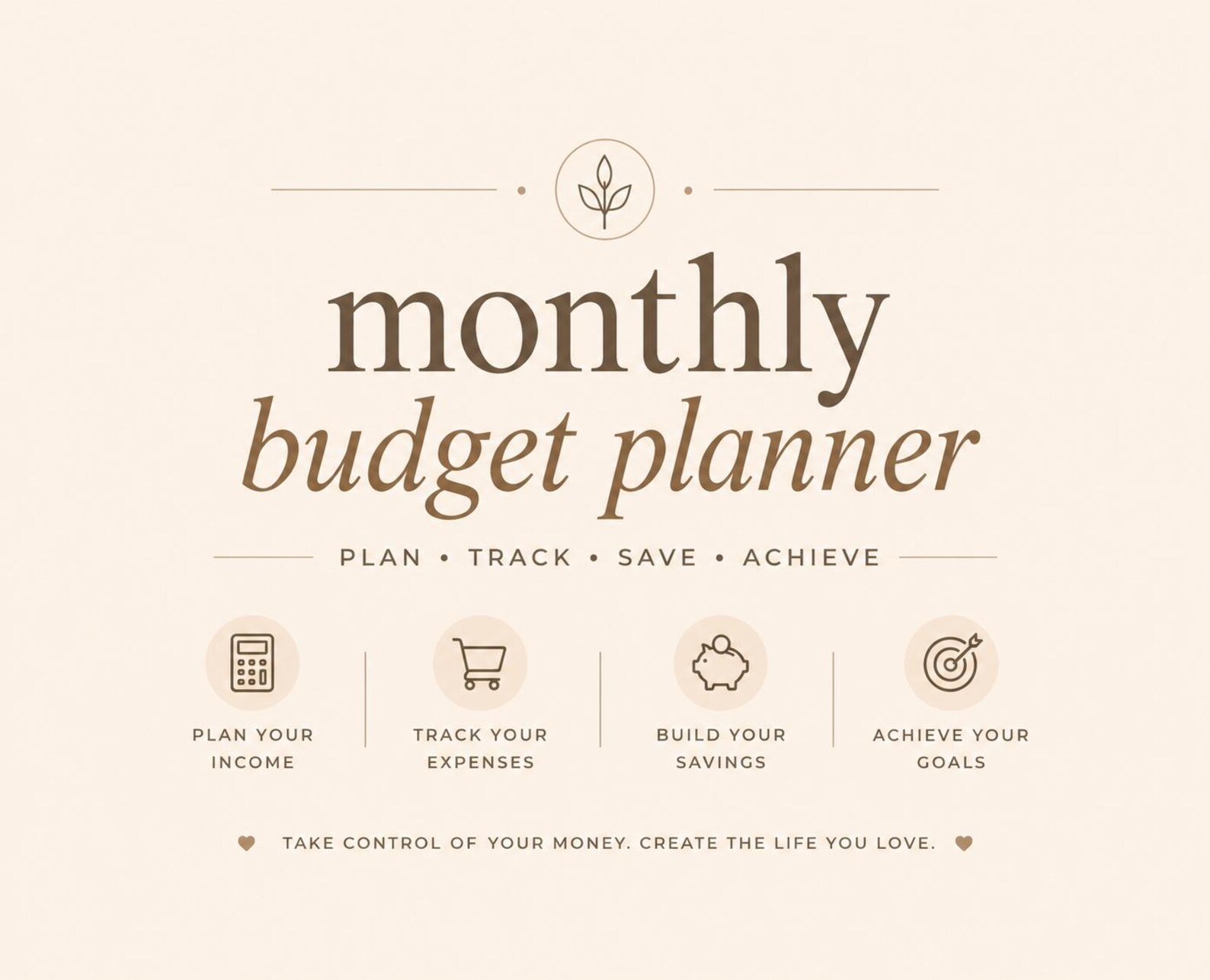 Monthly Budget Planner | Minimalist Finance Tracker (PDF) - Etsy
