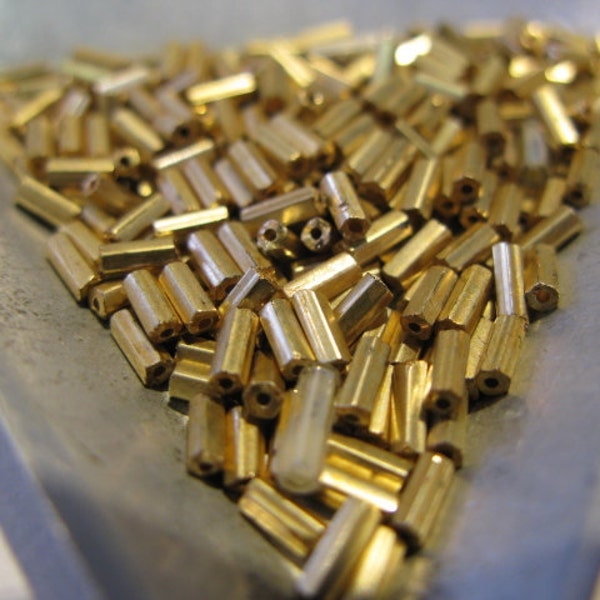 Gold Bugle Beads - Etsy