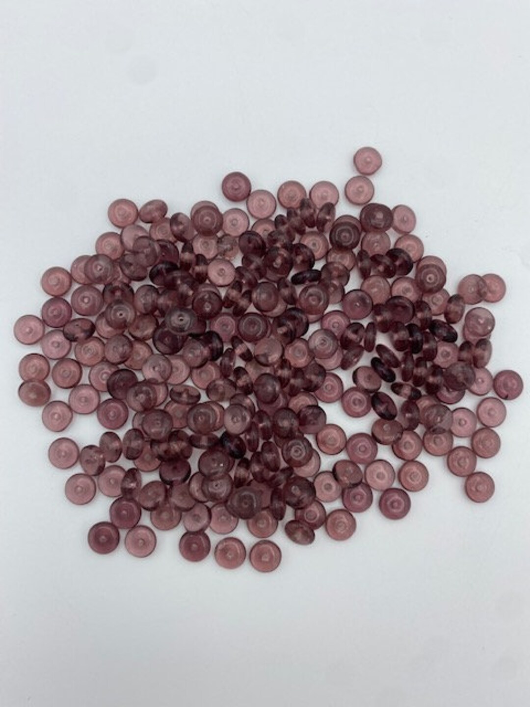 Darker Amethyst Smooth Wafer Bead, 6mm Thin Rondelle Bead, Transparent ...