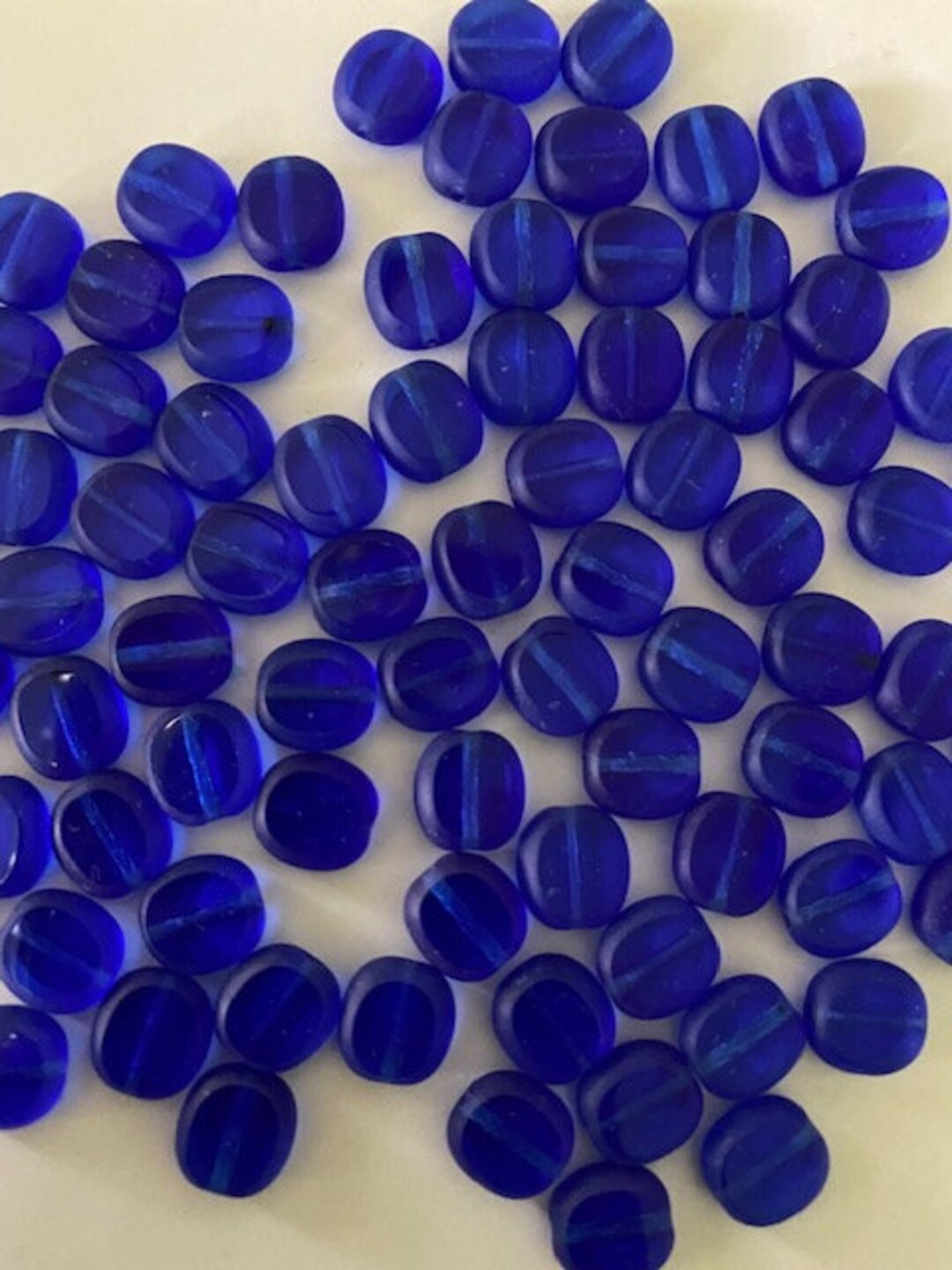 9mm Square Cobalt Blue Bead, Square Bead With Round Corners, Flat Top ...