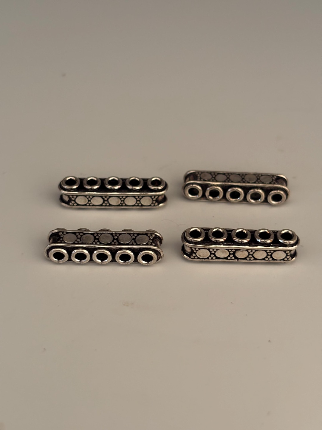 Bali Sterling Silver Separator Bar, Heavy Silver 5 Hole Spacer Bar ...