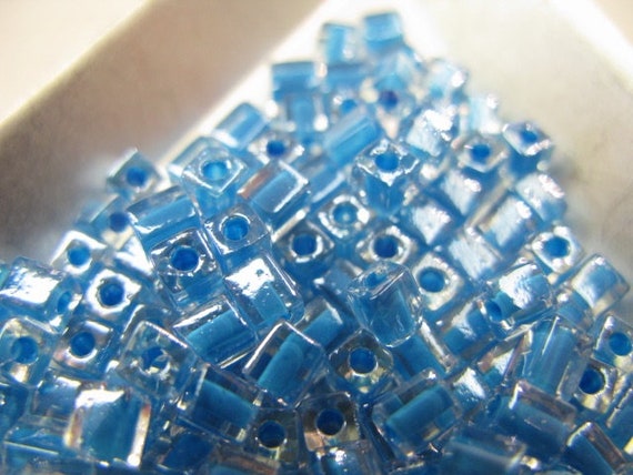 4mm Blue Cube Seed Bead Light Blue Square Bead Japanese - Etsy