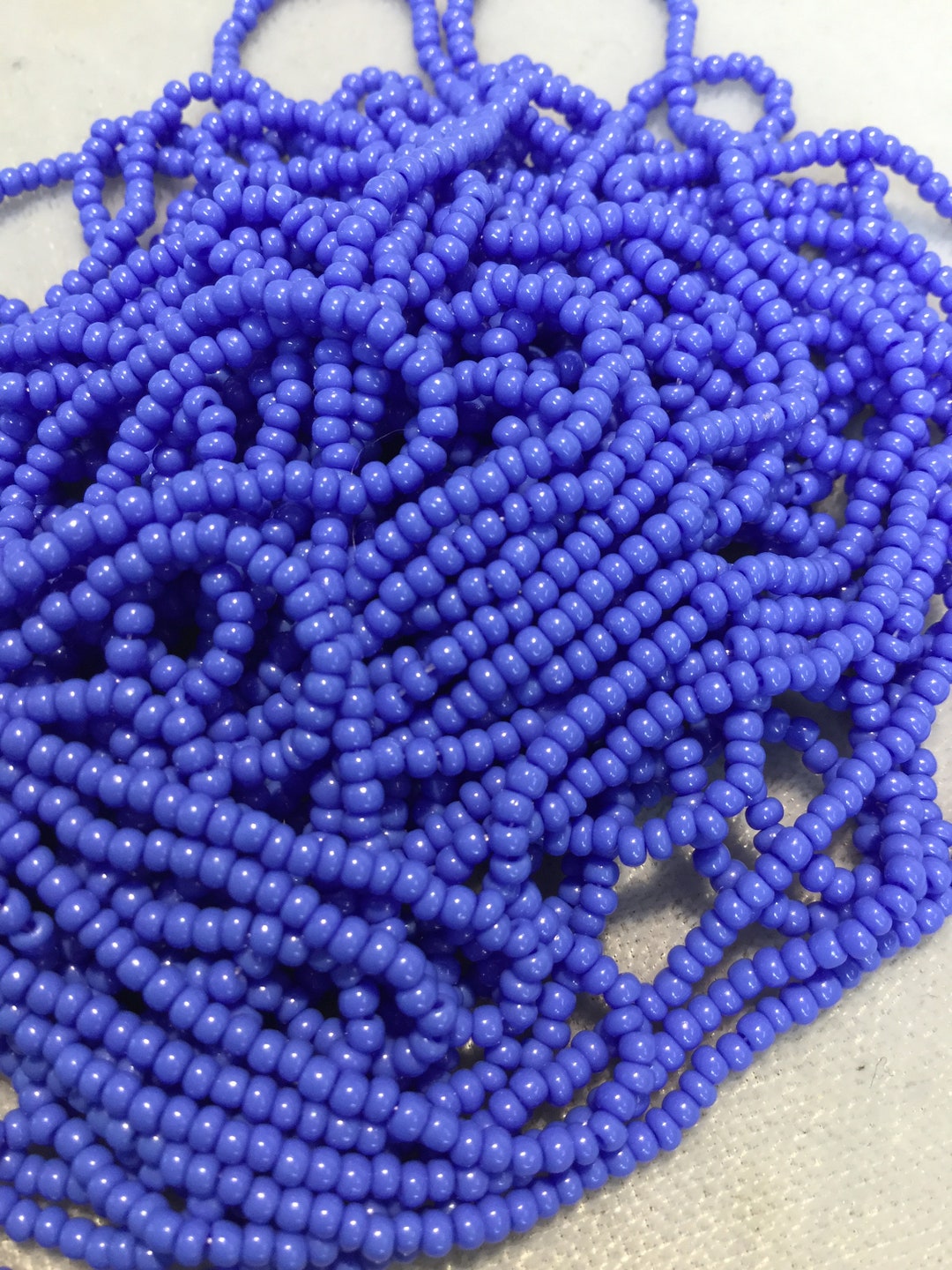 Size 11/0 Medium Blue Opaque Seed Bead, Preciosa Ornela Czech Rocaille ...