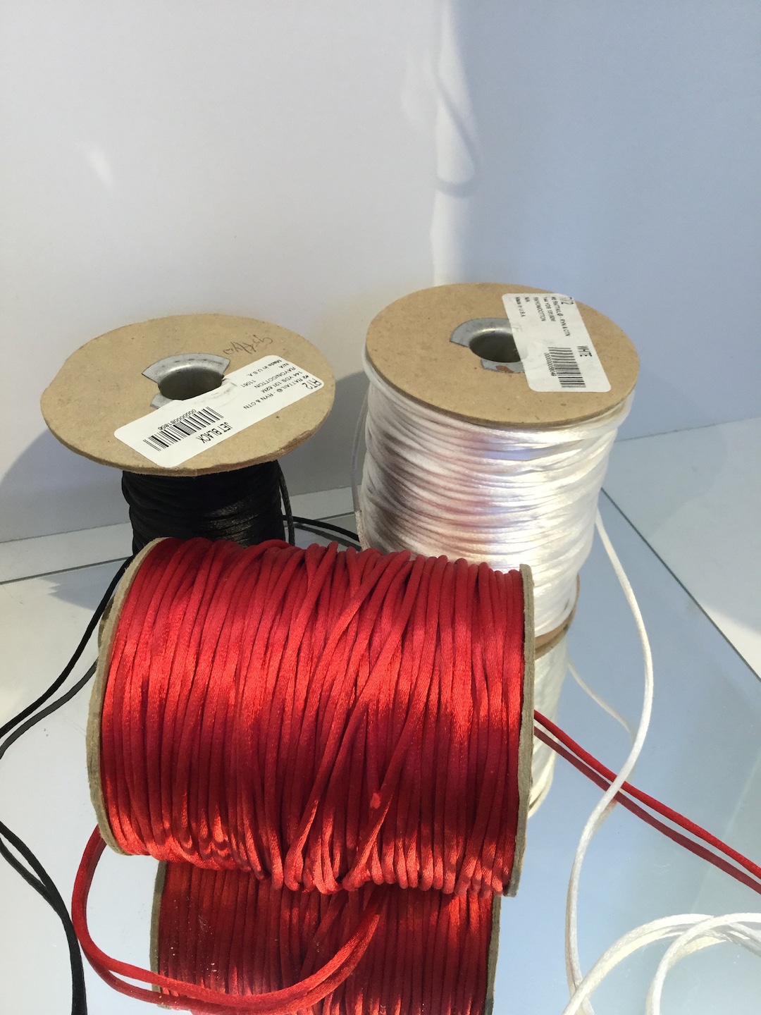 2mm Red Rattail, 2mm Nylon Bead Cord, Red Cord for Pendants, Kumihimo ...