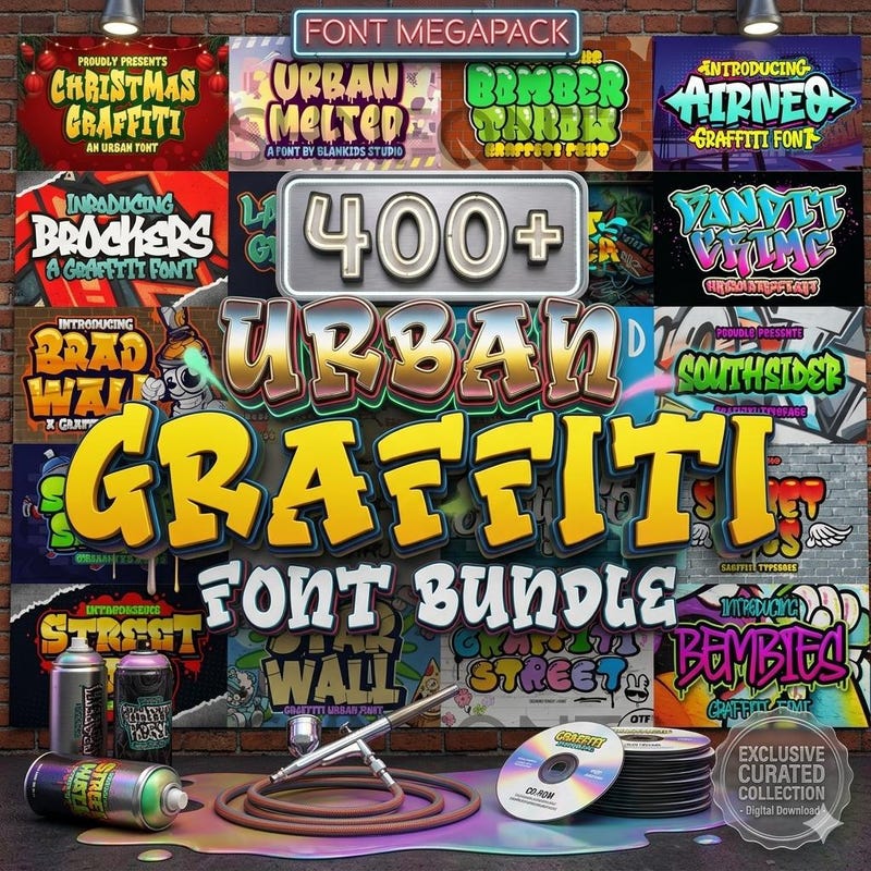 Streetwear Fonts Pack - Etsy